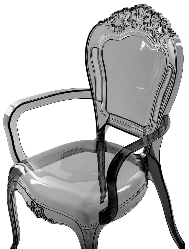 Sada 2 jídelních židlí v průhledné černé VERMONT II Beliani