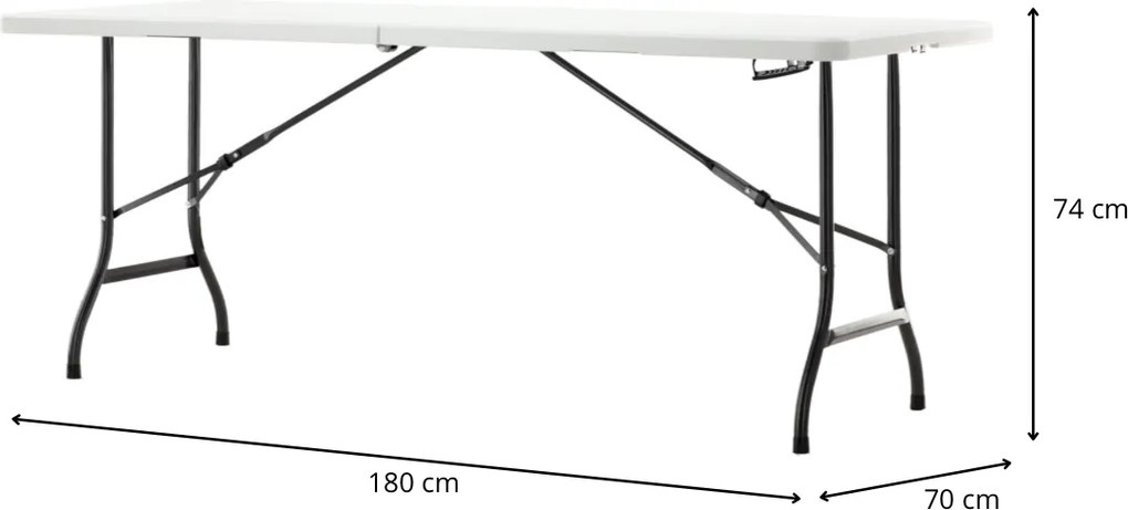 Skládací cateringový stůl Conner 180 cm bílý