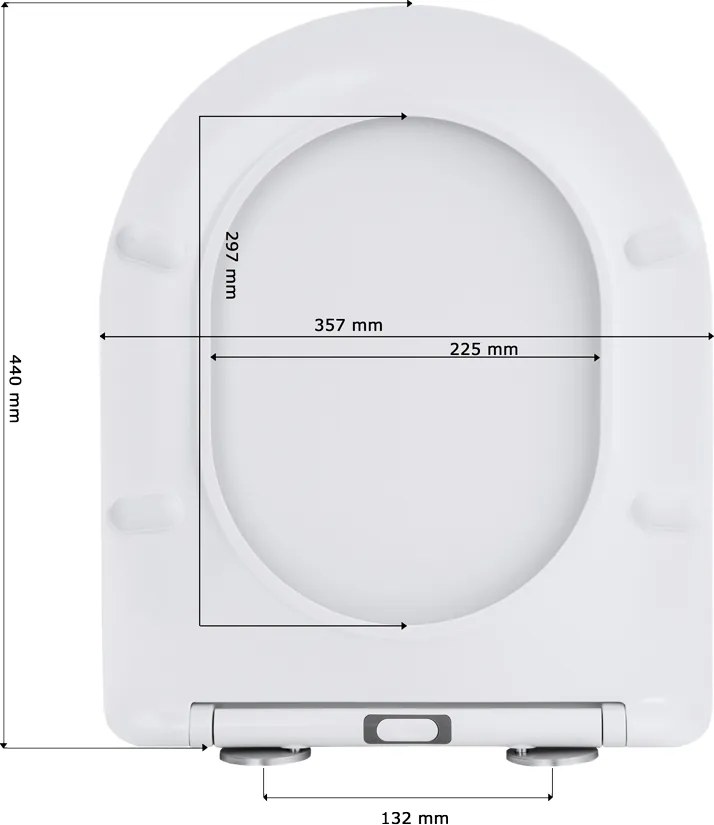 Gamma Magro, toaletní WC sedátko 438x361mm z duroplastu s pomalým zavíráním, bílá, GMA-MAGRO