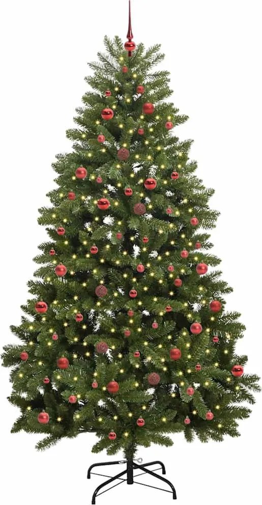 Umělý vánoční stromeček 240 cm 300 LED Teplá bílá PVC a ocel 3395703
