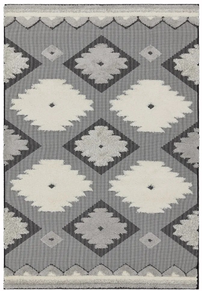 Tribeca Design Kusový koberec Mola Black/Cream Tribal Rozměry: 160x230 cm