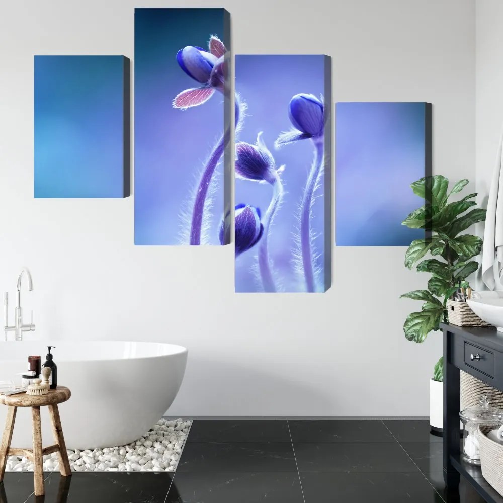 Vícedílný obraz Jemné Květiny V Makro Měřítku Nedostatek Nedostatek Plátno Canvas 80x50
