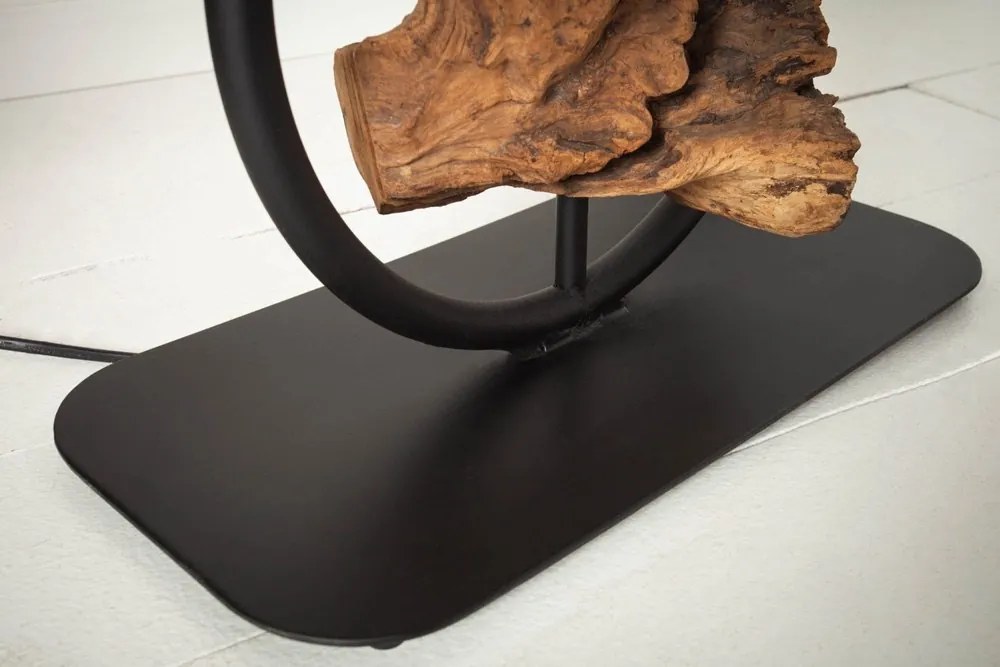 Designová stolní lampa Factor 55 cm černá - akácie