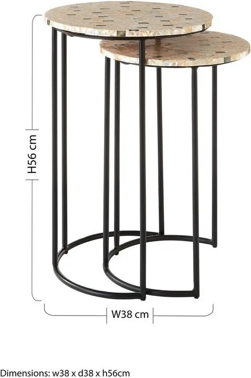 Kulaté odkládací stolky v sadě 2 ks ø 38 cm Halle – Premier Housewares