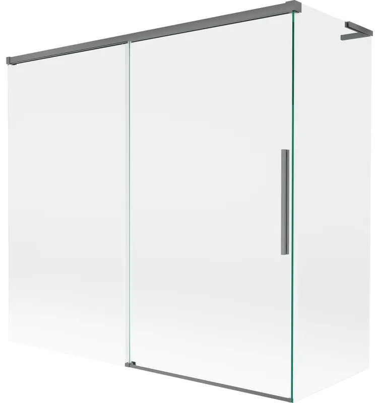 Mexen Rox L vanová zástěna, posuvná 2-křídlová, 170 + 70 x 150 cm, transparentní, gun metal - 8C9L-170-070-95-00