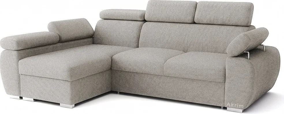 Sedací souprava BASTON | 170x255 cm | rozkládací + úložný prostor + OČALOUNĚNÝ ROZKLAD | aragon 80 šedá | FUNKČNÍ TKANINA
