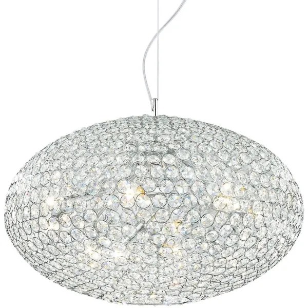 Ideal Lux - Křišťálový lustr na lanku ORION 12xE14/40W/230V pr. 60 cm stříbrná