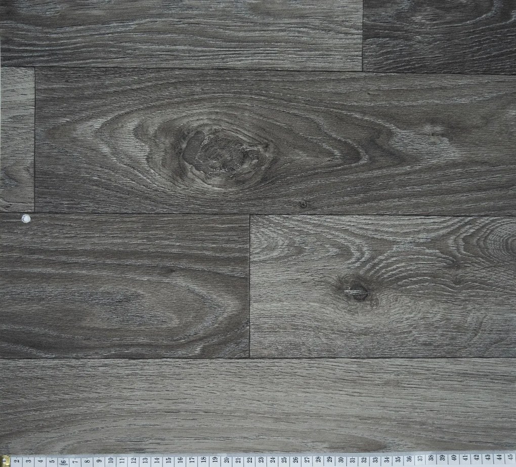 PVC podlaha - lino Blacktex Fumed Oak 966M, na mieru, šíře 3m,4m, šedá, filc, chodba / predsieň, Beauflor