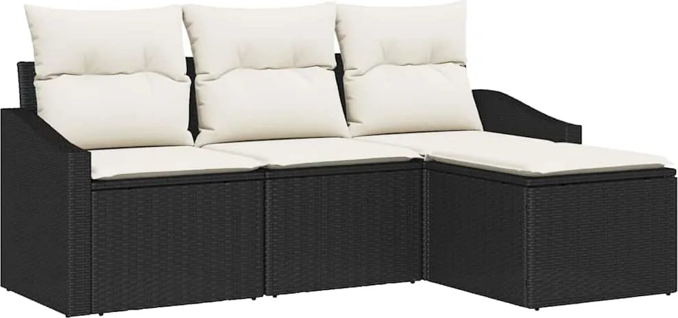 Set pohovek 4 ks Černá polyratan 3346667