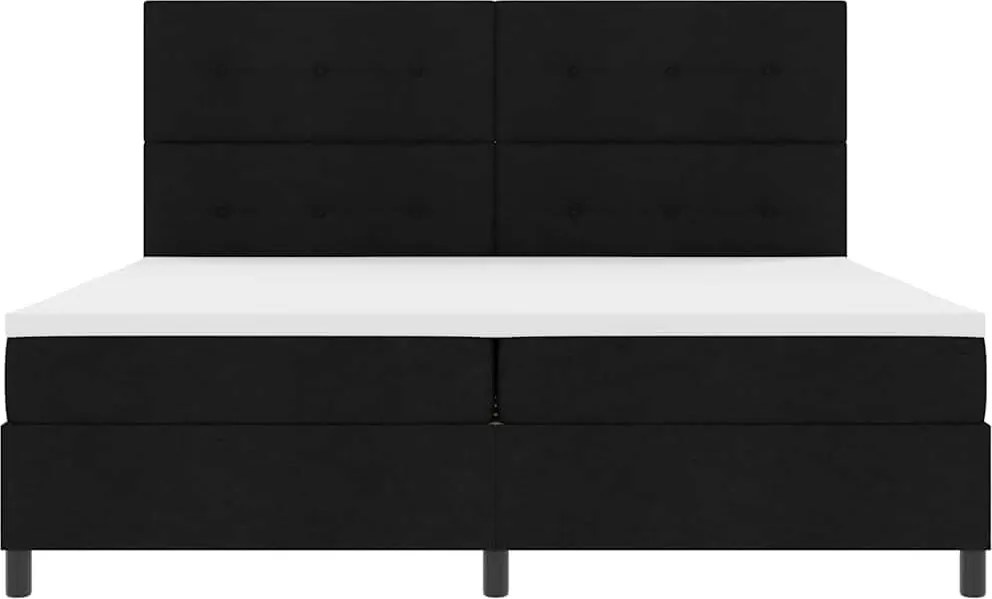 Postel s boxspringem s čelo Černá 200 x 200 cm textil 3339415