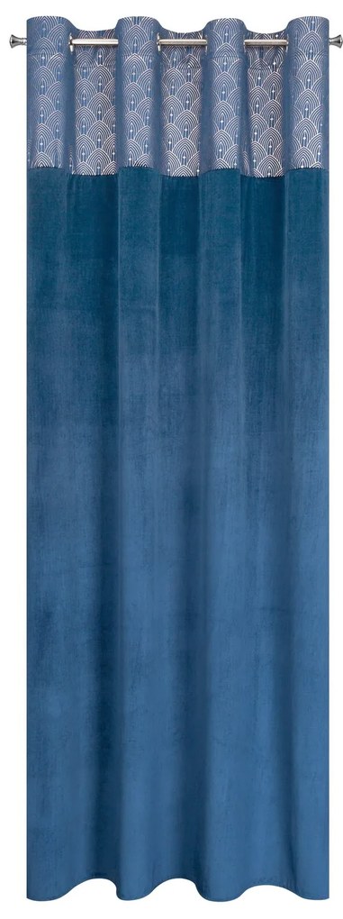ZATEMŇOVACÍ ZÁVĚS NA KROUŽCÍCH AGNES 140X250 CM NÁMOŘNICKÁ MODRÁ