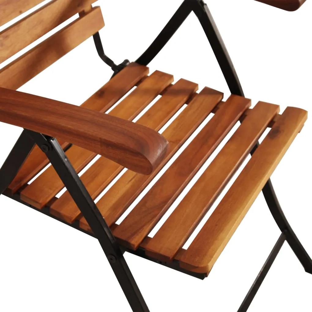 2 ks polohovatelné zahradní židle masivní akáciové dřevo,  44391