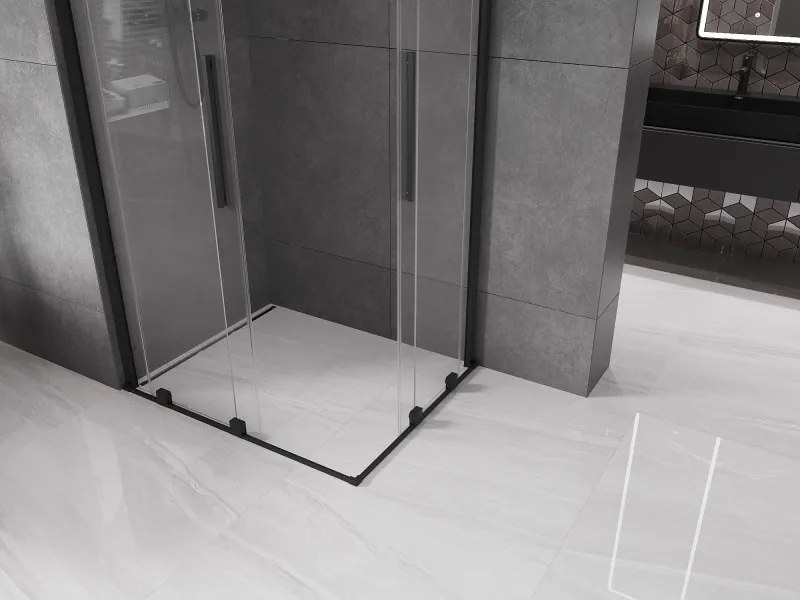 Mexen Velar Duo sprchová kabina posuvná 100 x 90 cm, průhledná, černá - 871-100-090-02-70