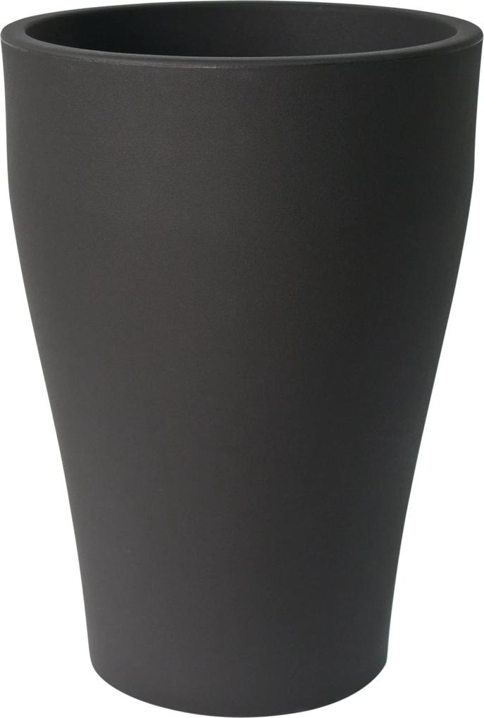 PLUST - Designový květináč TULUM, Ø 35 x 51 cm - černý
