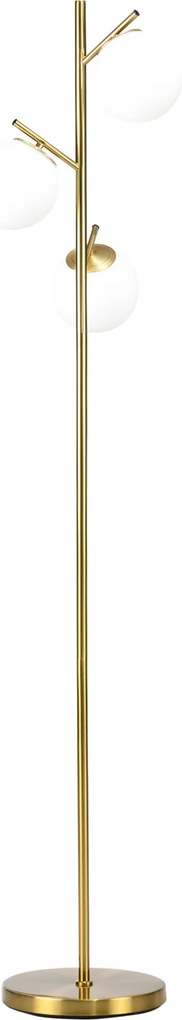 HOMCOM Stojací lampa 40W Stojací lampa s paticí E27 a 3 skleněnými stínidly, do obývacího pokoje, výška 169 cm| Aosom