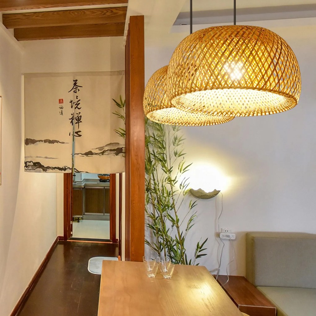 Toolight - stropní svítidlo z přírodního bambusu E27 60W APP886-1CP, hnědá, OSW-05246