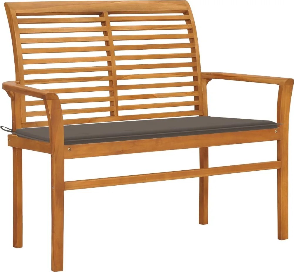 vidaXL Zahradní lavice s poduškou 112 cm masivní teak [3062657] Barva: taupe