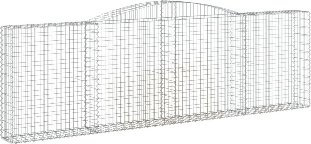 Klenuté gabionové koše 4 ks 400x30x120/140cm pozinkované železo 3146881