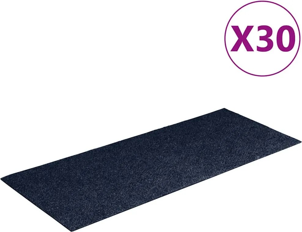 Schodové rohože samolepicí 30 ks 60 x 25 cm tmavě modré obdélníkové 3365713