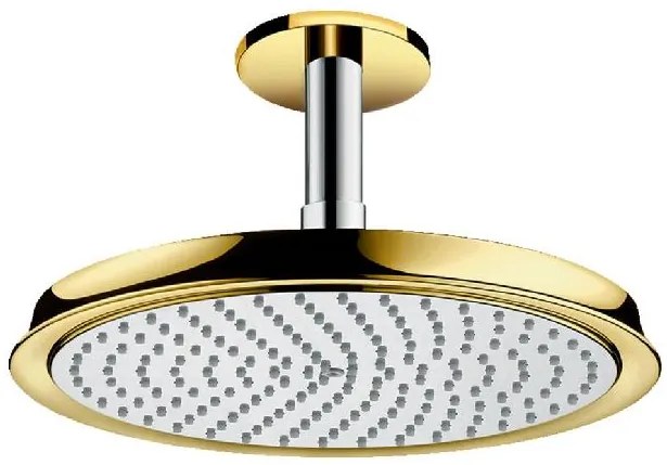 Hansgrohe Raindance Classic - Horní sprcha 240 Air 1jet s přívodem od stropu 10 cm, chrom/vzhled zlata 27405090