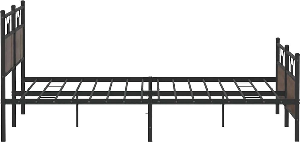 Kovový rám postele bez matrace hnědý dub 193 x 203 cm 3325105