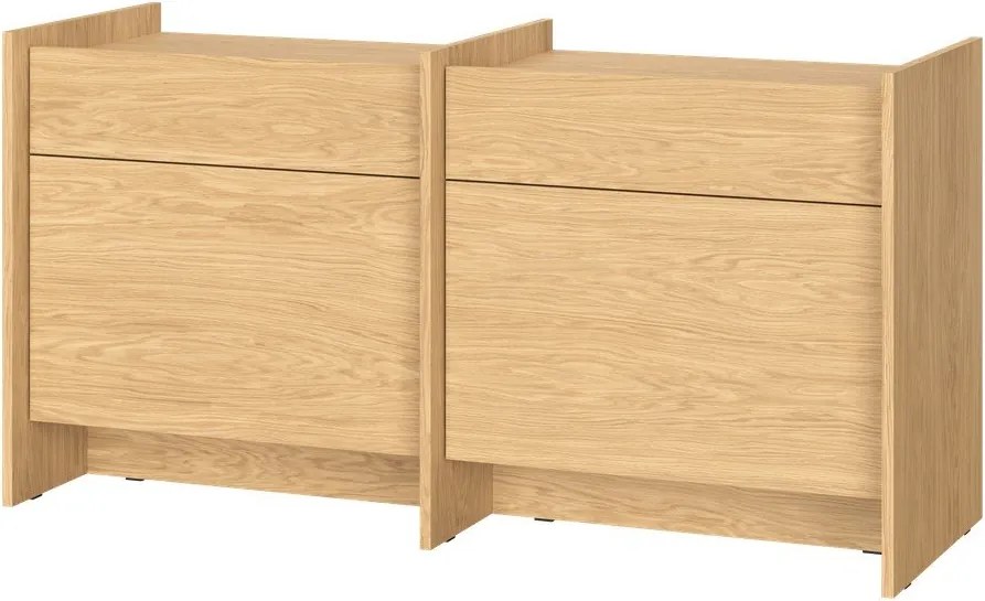 Komoda v dekoru dubu v přírodní barvě 146x76x51 cm Hido – noo.ma