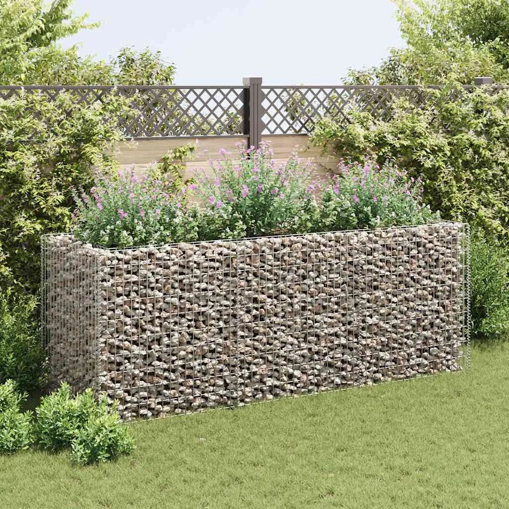 Gabionový vyvýšený záhon ocel 270 x 90 x 100 cm 142554
