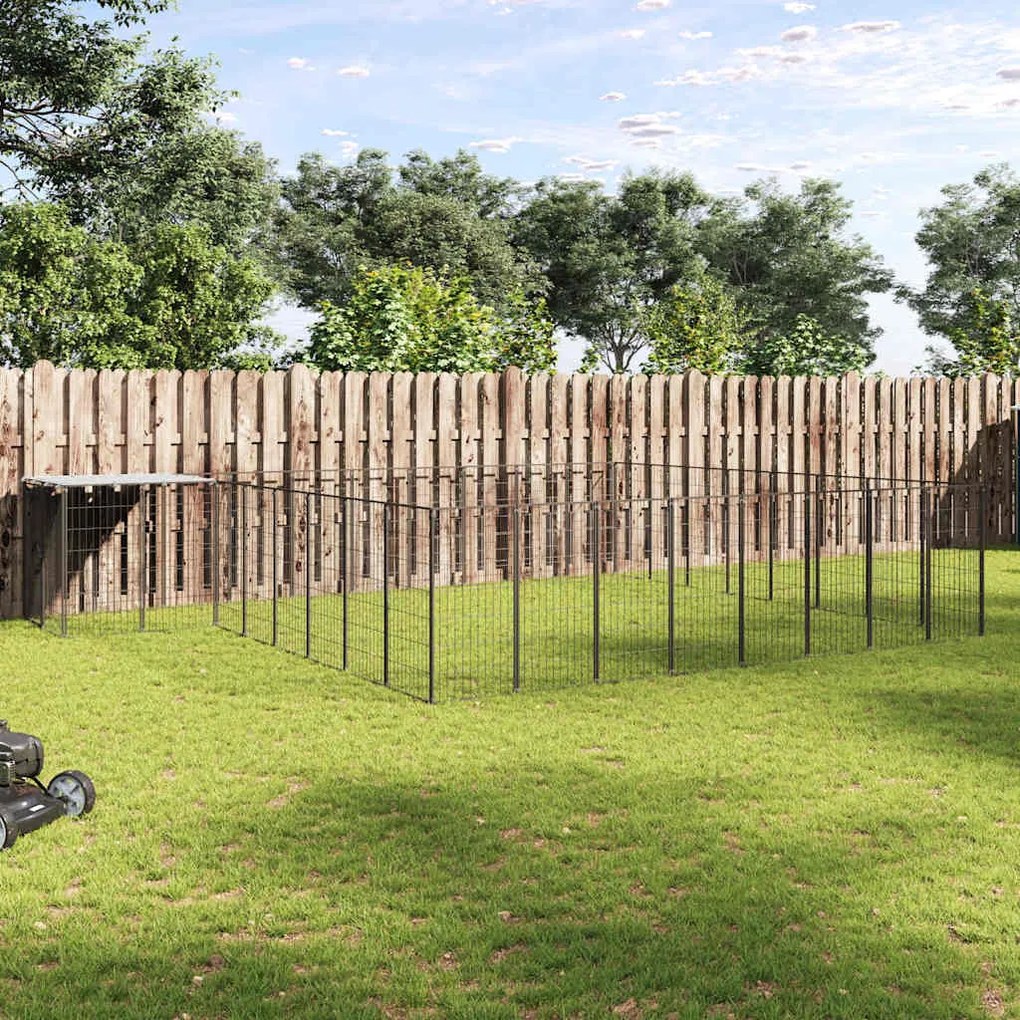 Psí kotec černý 20,57 m² ocel 3082228