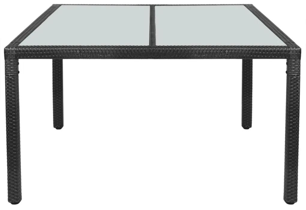 vidaXL Zahradní stůl černý 150 x 90 x 75 cm polyratan