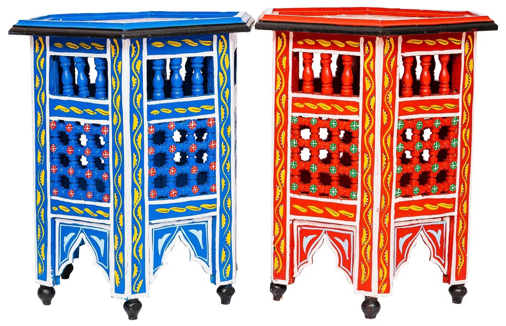 Orientální dřevěné stolky Tirra (různé barvy)