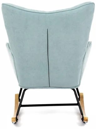 Houpací křeslo světle modré dřevěné nohy masiv AK-371 BLUE2