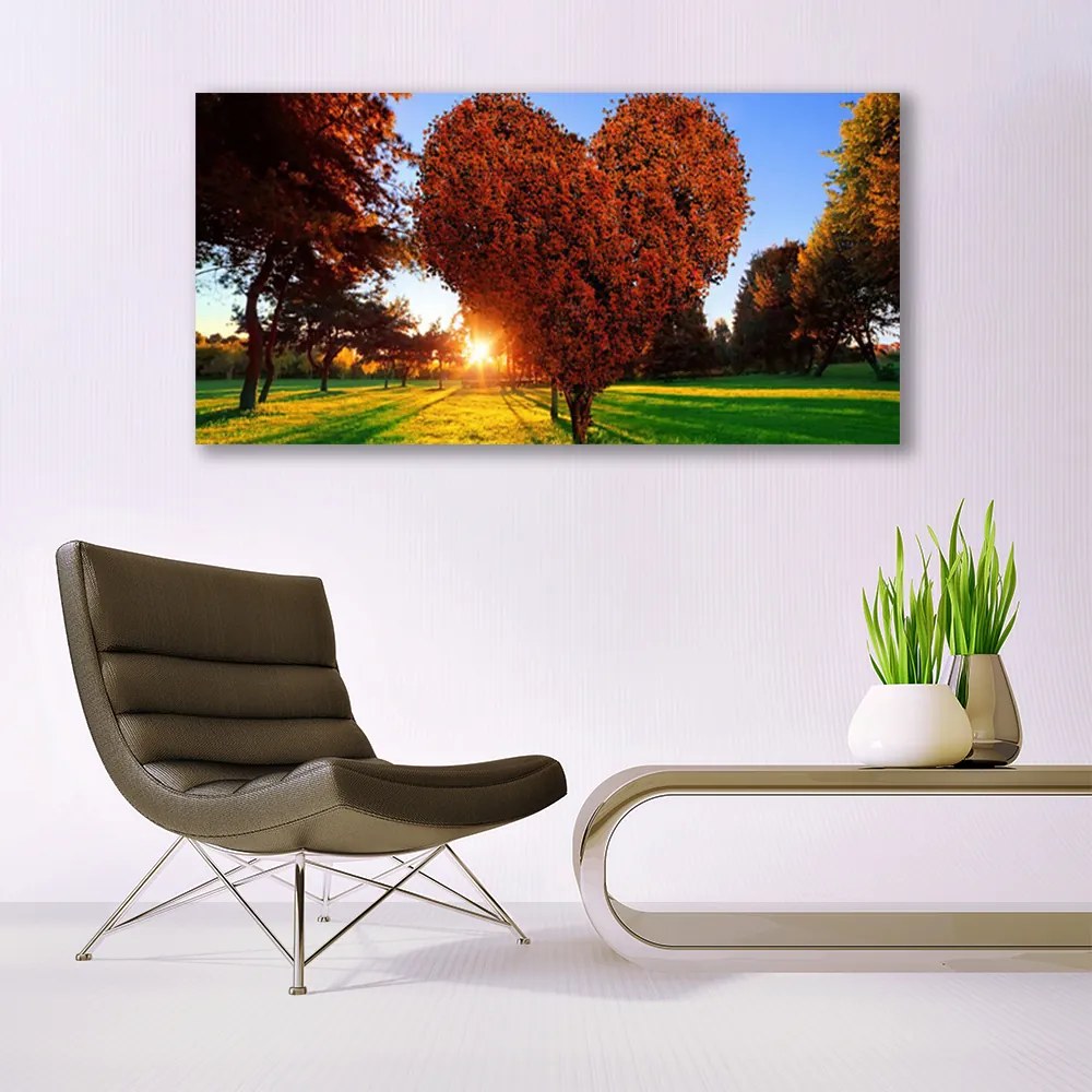 Plexisklo-obraz Strom Srdce Přírdoa 120x60 cm