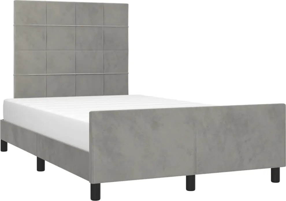 Rám postele bez matrací světle šedá 120x190 cm samet 3270578