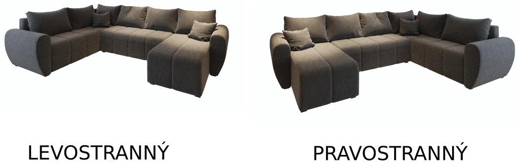PRM Rohová sedačka MOKA XL do U, 303 cm Roh pohovky: Pravý roh, Barva látky: Červená (Kronos 02)