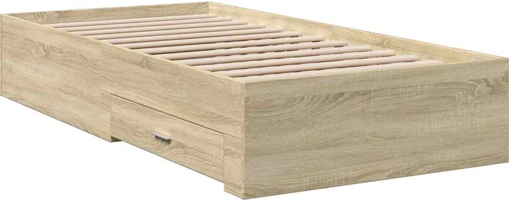 Rám postele se zásuvkami dub sonoma 90x200 cm kompozitní dřevo 3280428