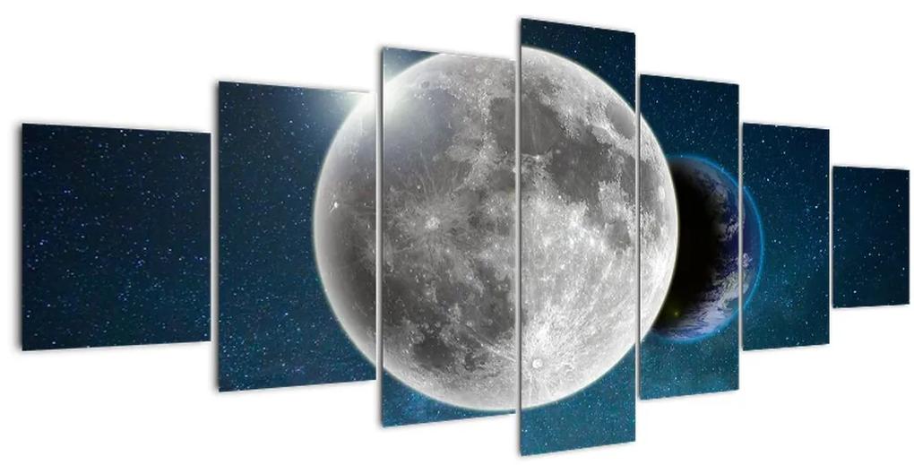 Obraz - Země v zákrytu Měsíce (210x100 cm)
