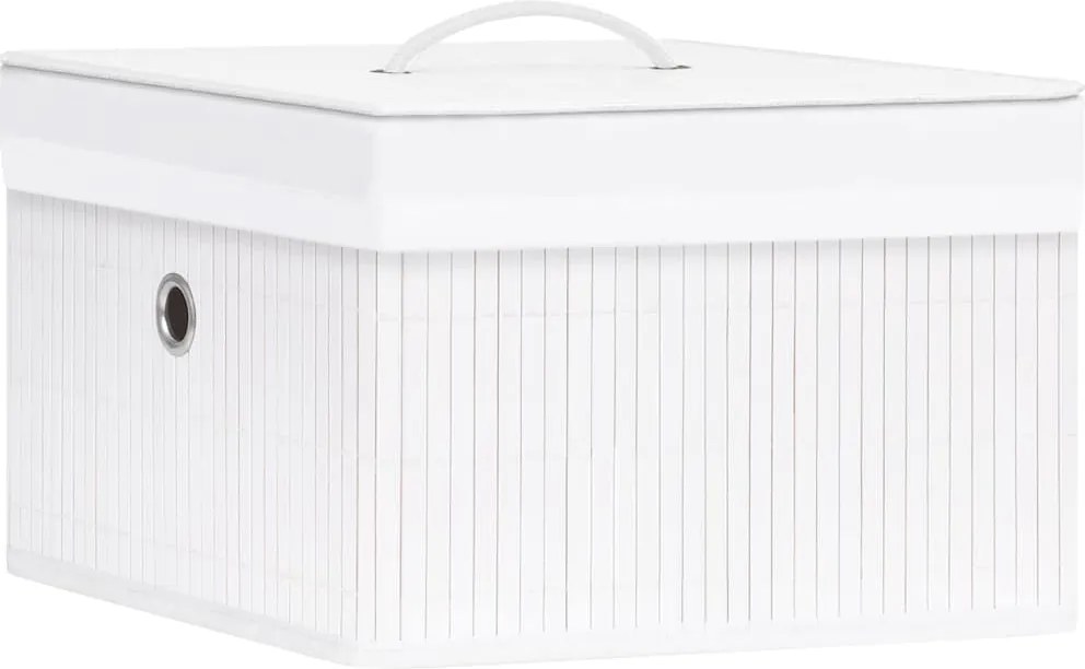 Bambusové úložné boxy 4 ks bílé 320766