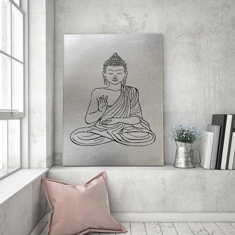 Obraz na plátně Silver Buddha Zen Spa - 40x60 cm