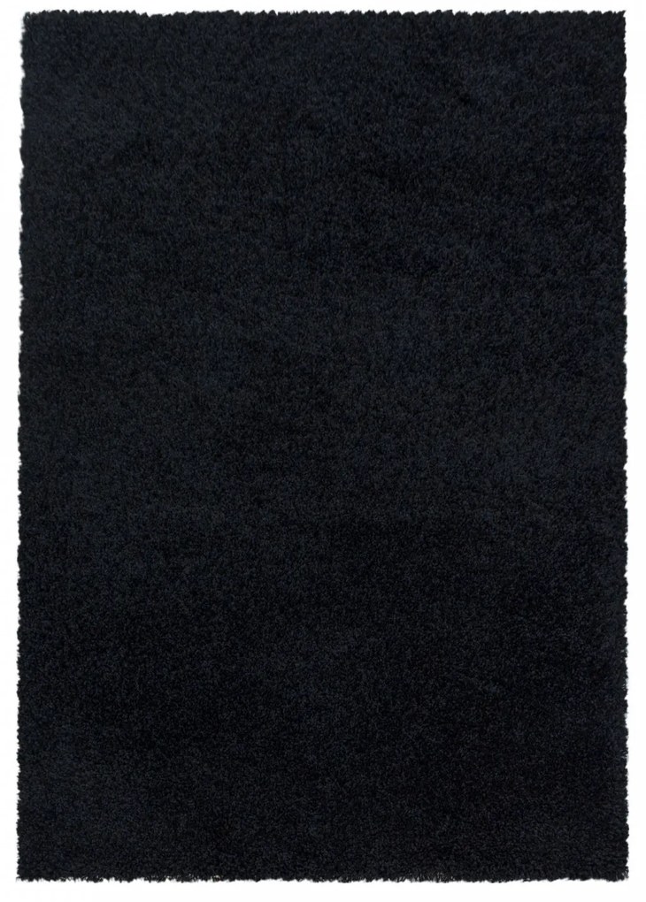 Ayyildiz, Kusový koberec Sydney Shaggy 3000 black, 100x200, černá, ložnice