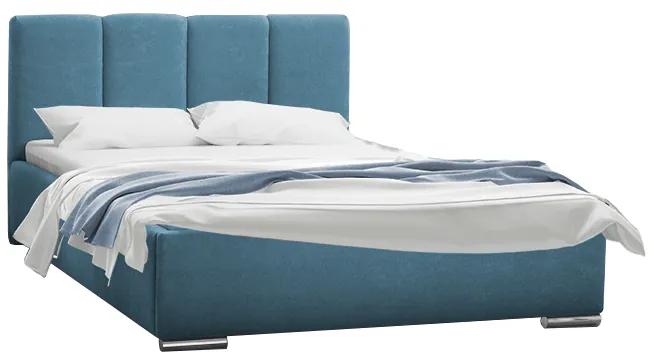 Eka Čalouněná postel Cassandra 140x200 cm Barva látky Trinity: (2313) Modrá, Úložný prostor: Bez úložného prostoru
