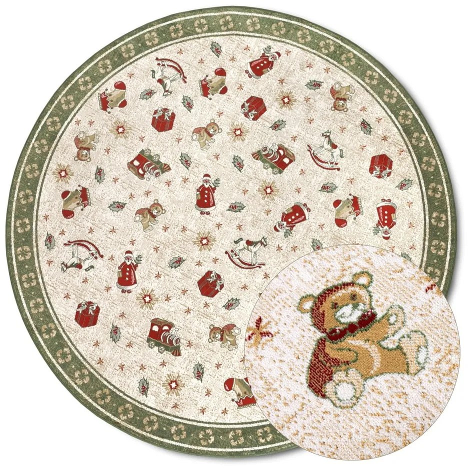 Zelený kulatý koberec s vánočním motivem s příměsí bavlny ø 160 cm Toy's Delight Green Christmas – Villeroy&amp;Boch