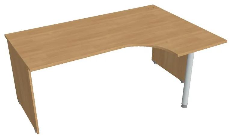 Stůl ergo 180 x 120 cm, levý Hobis Gate GE 1800 60 L Dekor lamino podnože: dub, Dekor korpusu: dub, Barva nohy: šedivá