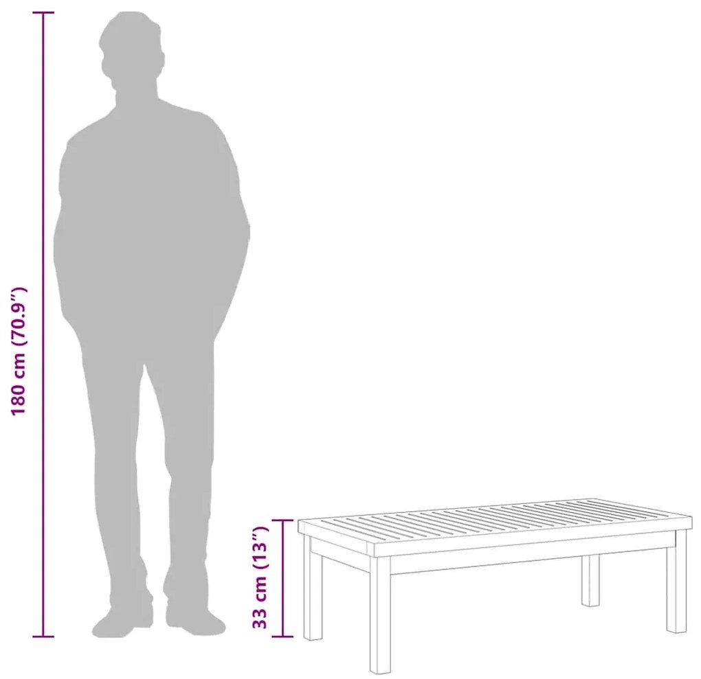 vidaXL Marketos Konferenční stolek 100 x 50 x 33 cm masivní akáciové dřevo