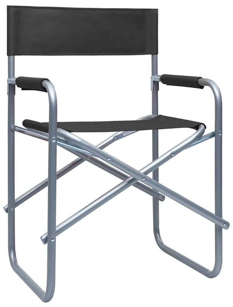 Režisérské židle 2 ks ocel černé - Default Title