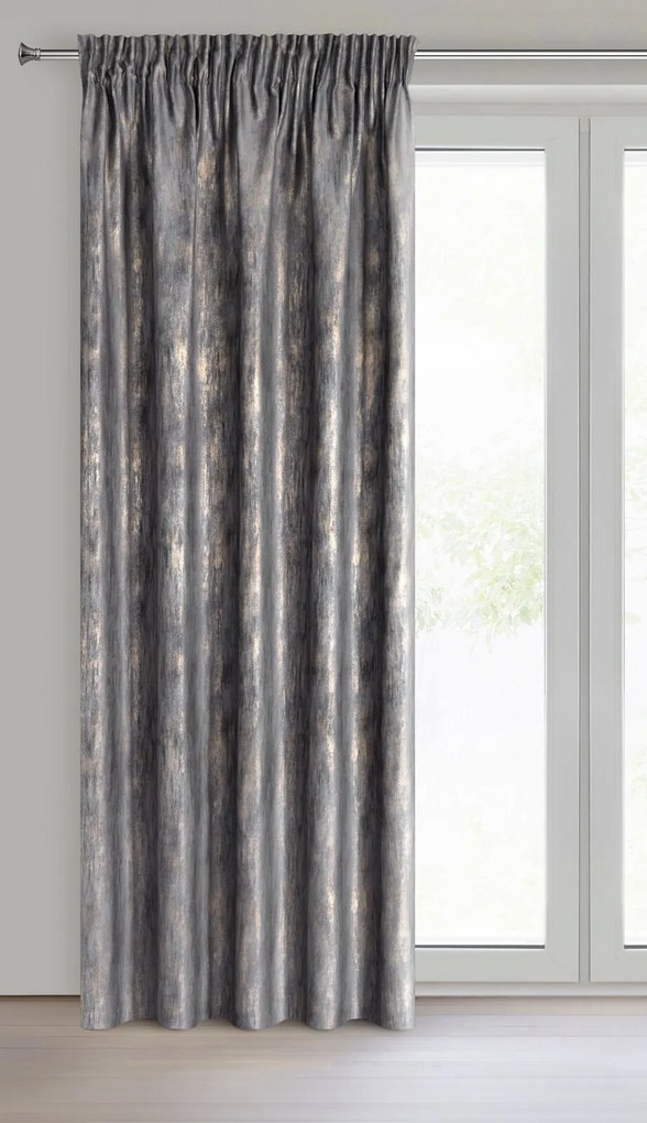 ZATEMŇOVACÍ ZÁVĚS NA PÁSCE ESTEL 140X270 CM GRAFITOVÁ