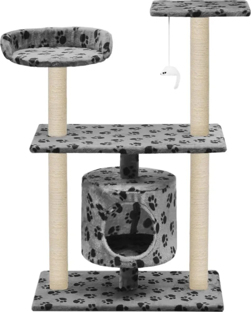 vidaXL Škrabadlo pro kočky se sisalovými sloupky 95 cm [170513] Barva: Šedá