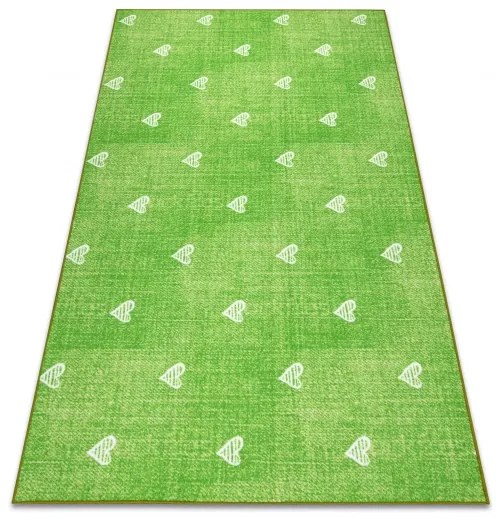 Dětský kusový koberec HEARTS Srdíčka Zelený Rozměr: 200x400 cm