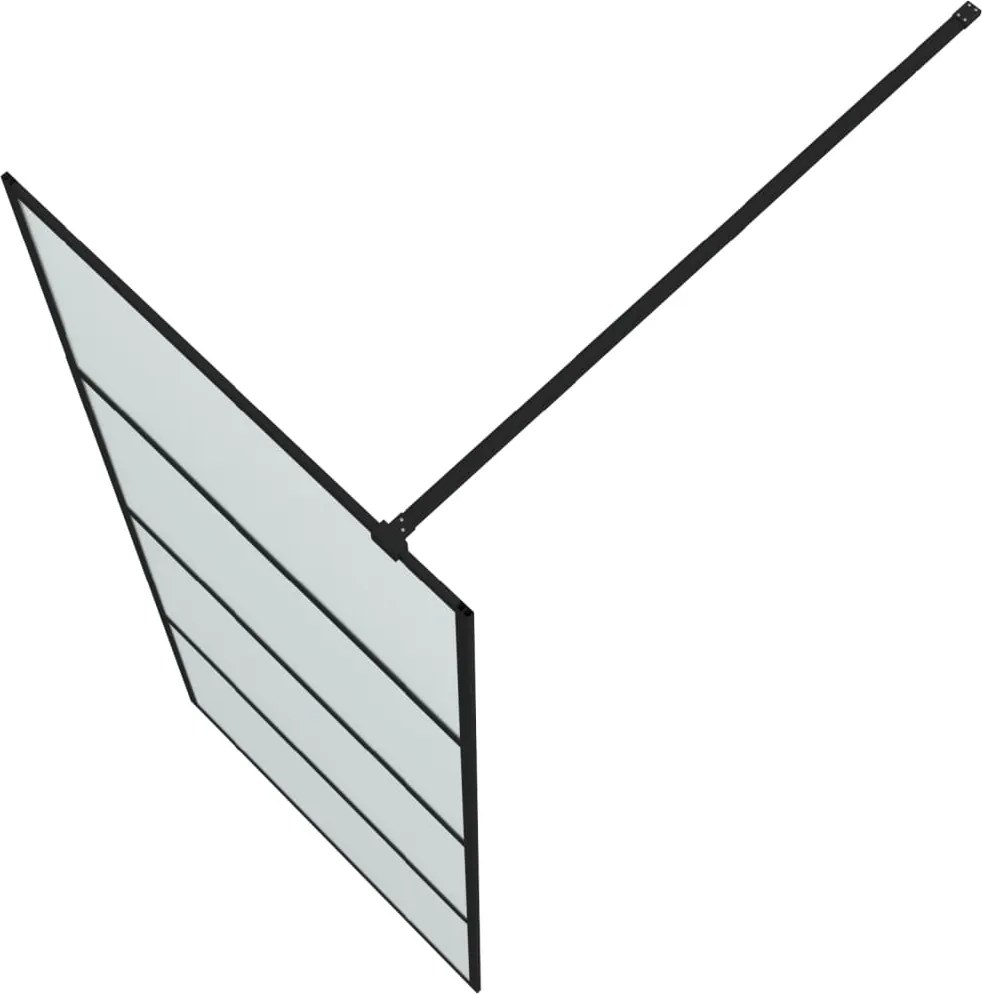 Sprchová zástěna walk-in černá 80 x 195 cm mléčné ESG sklo 152130