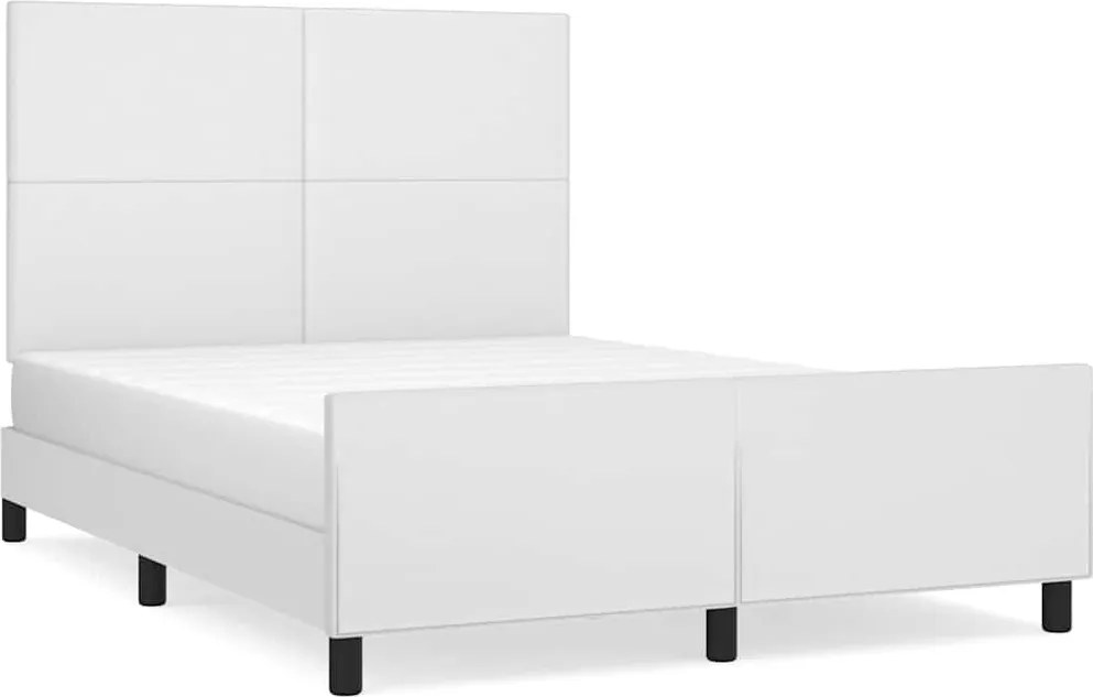 Rám postele s čelem bílý 140x190 cm umělá kůže 3125446