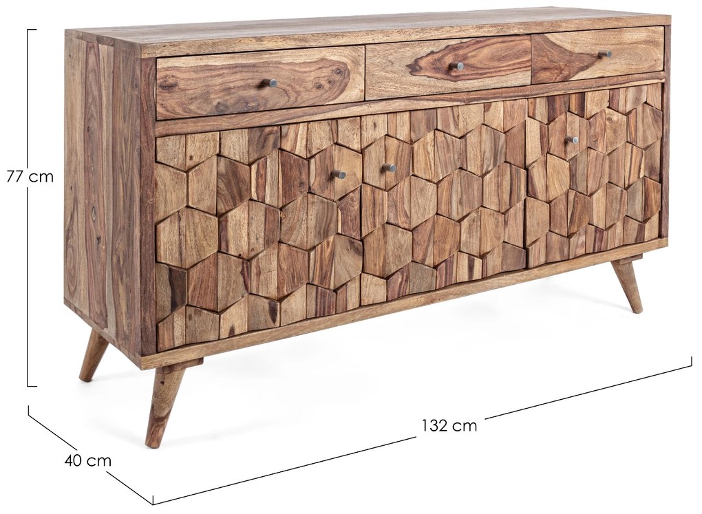 BIZZOTTO Dřevěná komoda KANT hnědá 77x132 cm 0746518